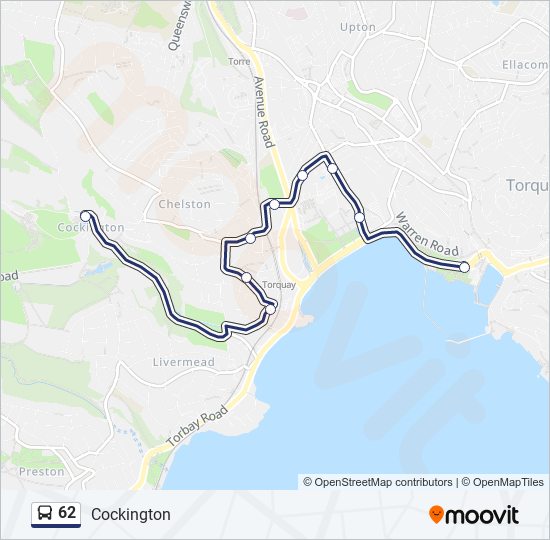62 Route: Schedules, Stops & Maps - Cockington (Updated)