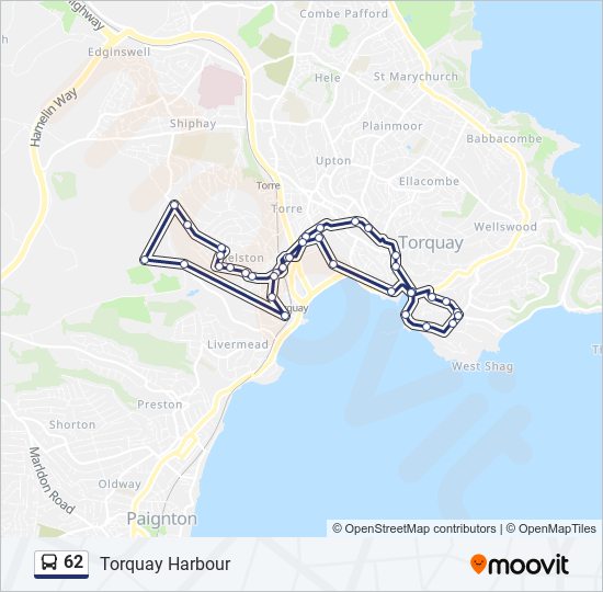 62 Route: Schedules, Stops & Maps - Torquay Harbour (Updated)