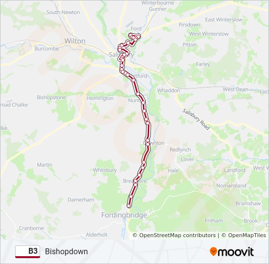 b3 Route: Schedules, Stops & Maps - Bishopdown (Updated)