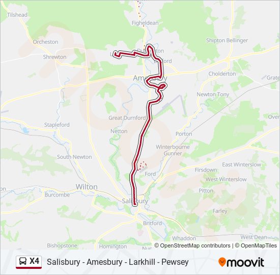 x4 Route: Schedules, Stops & Maps - Salisbury (Updated)