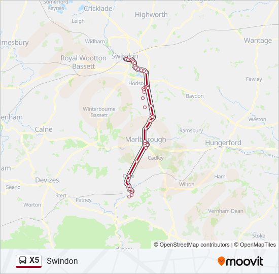 x5 Route: Schedules, Stops & Maps - Swindon (Updated)