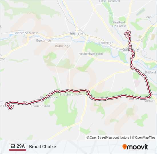 29a Route: Schedules, Stops & Maps - Broad Chalke (Updated)