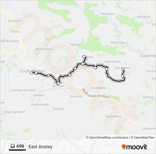 696 Route: Schedules, Stops & Maps - East Anstey (Updated)