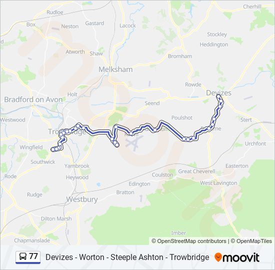 77 Route: Schedules, Stops & Maps - Devizes (Updated)
