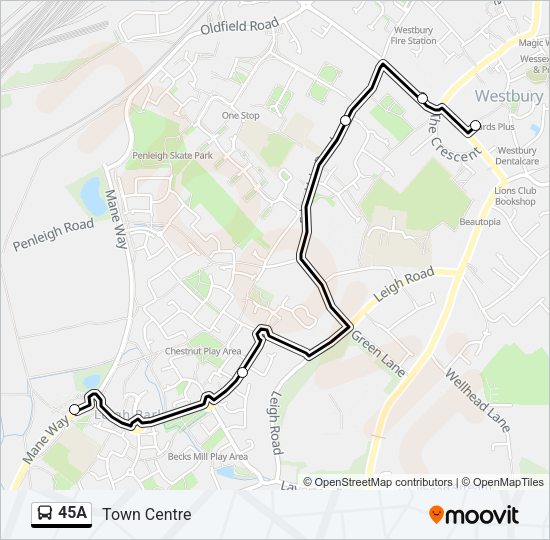 45a Route: Schedules, Stops & Maps - Town Centre (Updated)