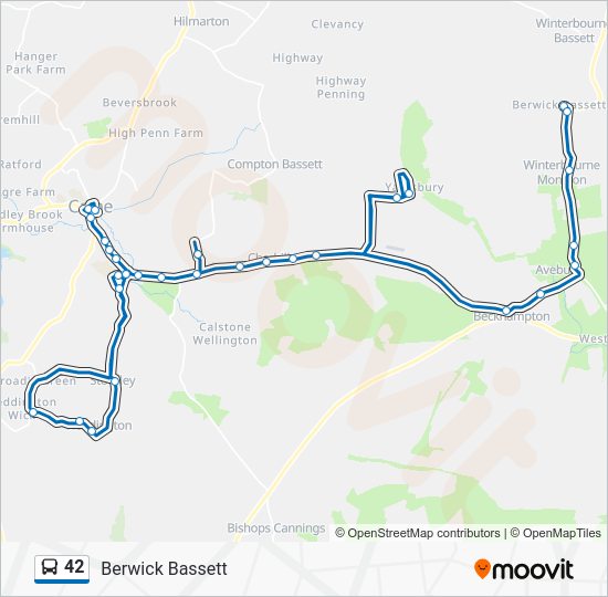 42 Route: Schedules, Stops & Maps - Berwick Bassett (Updated)