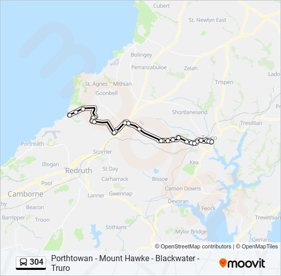304 Route: Schedules, Stops & Maps - Porthtowan (Updated)