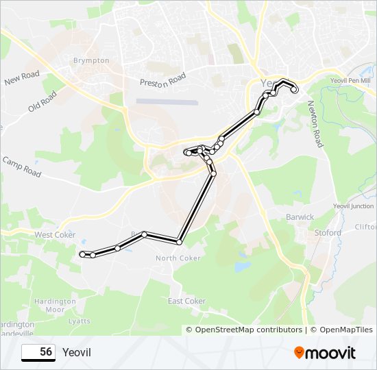 56 Route: Schedules, Stops & Maps - Yeovil (Updated)