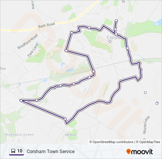 10 Route: Schedules, Stops & Maps - Corsham (Updated)