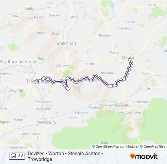 77 Route: Schedules, Stops & Maps - Trowbridge (Updated)