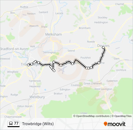 77 Route: Schedules, Stops & Maps - Trowbridge (Wilts) (Updated)