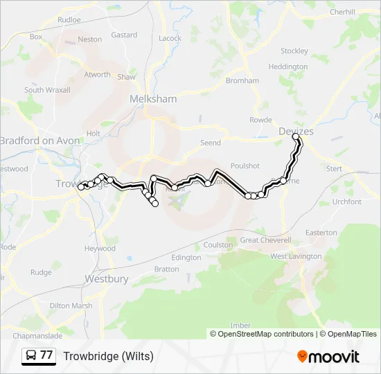 77 Route: Schedules, Stops & Maps - Trowbridge (Wilts) (Updated)