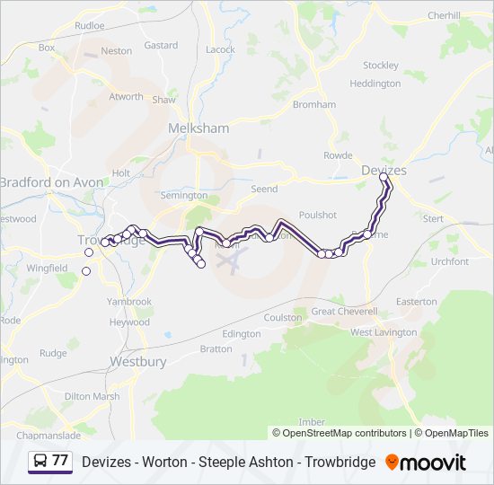 77 Route: Schedules, Stops & Maps - Trowbridge (Updated)