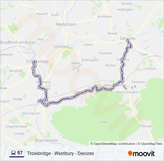 87 Route: Schedules, Stops & Maps - Trowbridge (Updated)