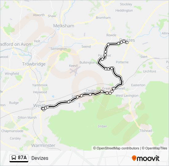 87A Route: Schedules, Stops & Maps - Devizes (Updated)
