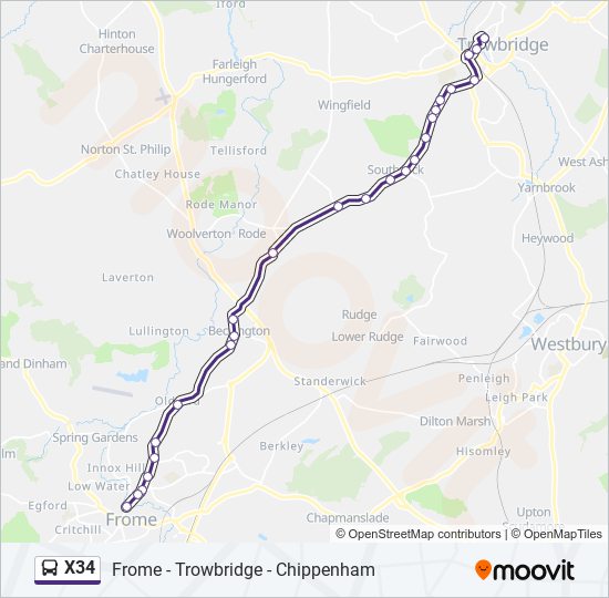 x34 Route: Schedules, Stops & Maps - Trowbridge (Updated)