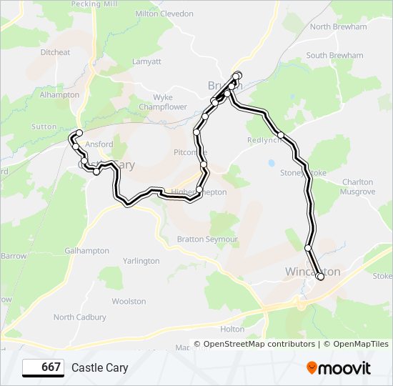 667 Route: Schedules, Stops & Maps - Castle Cary (Updated)