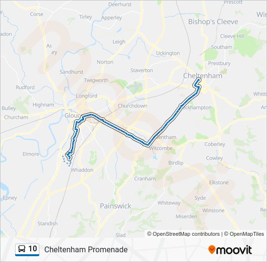 10 Route: Schedules, Stops & Maps - Cheltenham Promenade (Updated)