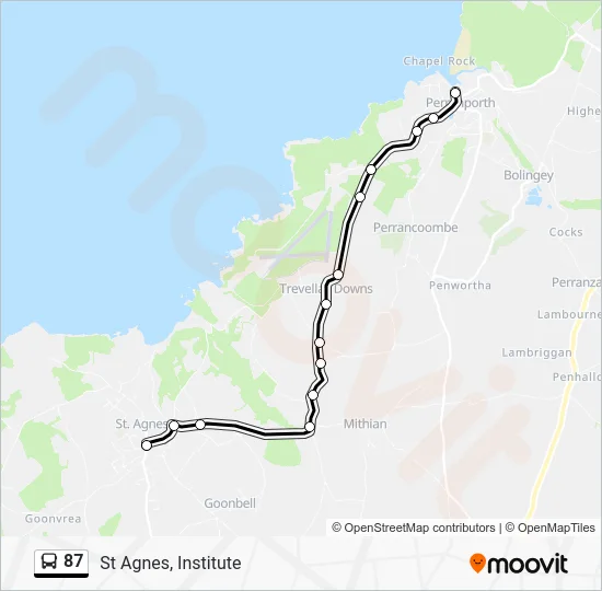 87 Route: Schedules, Stops & Maps - St Agnes, Institute (Updated)