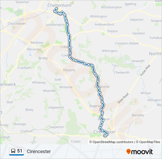 51 Route: Schedules, Stops & Maps - Cirencester (Updated)