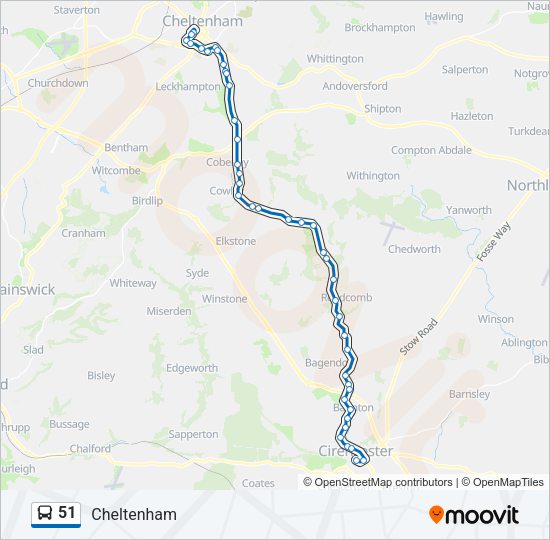 51 Route: Schedules, Stops & Maps - Cheltenham (Updated)