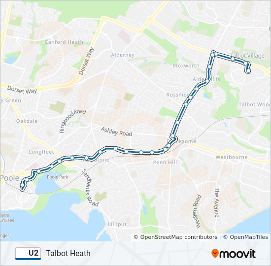 u2 Route: Schedules, Stops & Maps - Talbot Heath (Updated)