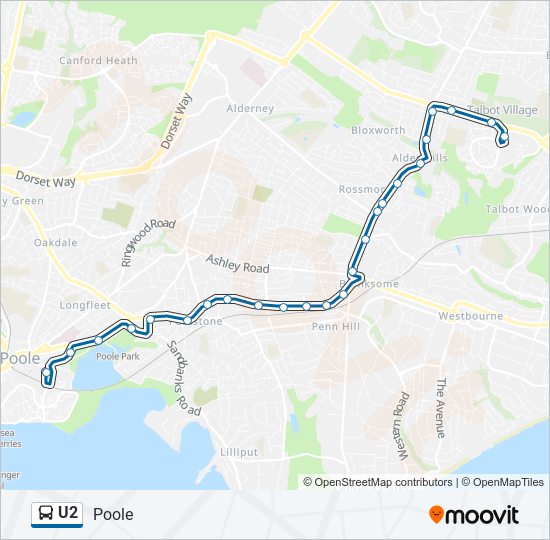 u2 Route: Schedules, Stops & Maps - Poole (Updated)