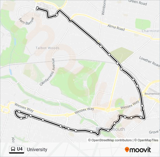 u4 Route: Schedules, Stops & Maps - University (Updated)