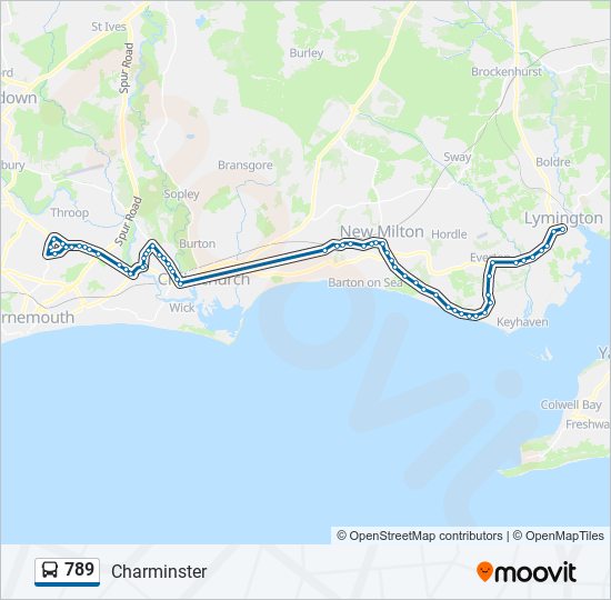 789 Route: Schedules, Stops & Maps - Charminster (Updated)