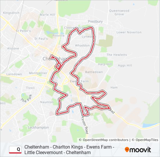 q Route: Schedules, Stops & Maps - Cheltenham (Updated)