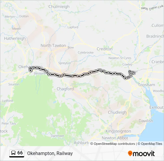 66 Route: Schedules, Stops & Maps - Okehampton, Railway (Updated)