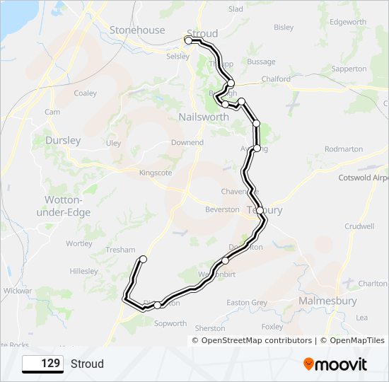 129 Route: Schedules, Stops & Maps - Stroud (Updated)