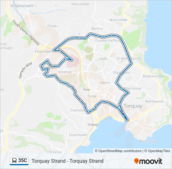 35c Route: Schedules, Stops & Maps - Torquay Harbour (Updated)