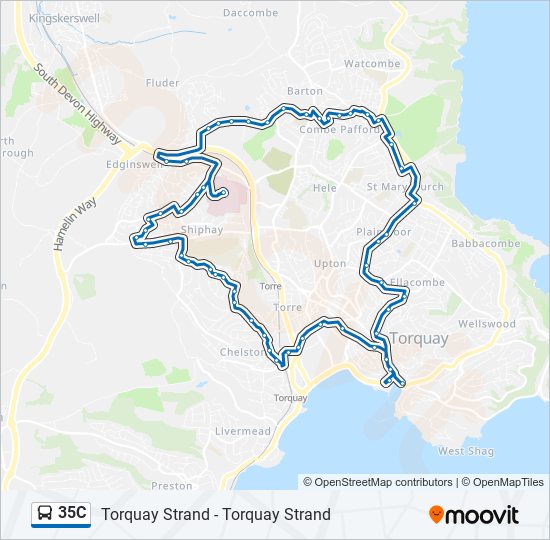 35c Route: Schedules, Stops & Maps - Torquay Harbour (Updated)