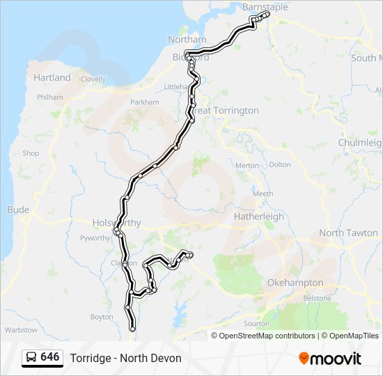 646 Route: Schedules, Stops & Maps - Barnstaple (Updated)