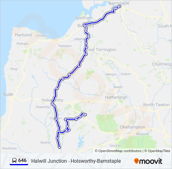 646 Route: Schedules, Stops & Maps - Barnstaple (Updated)