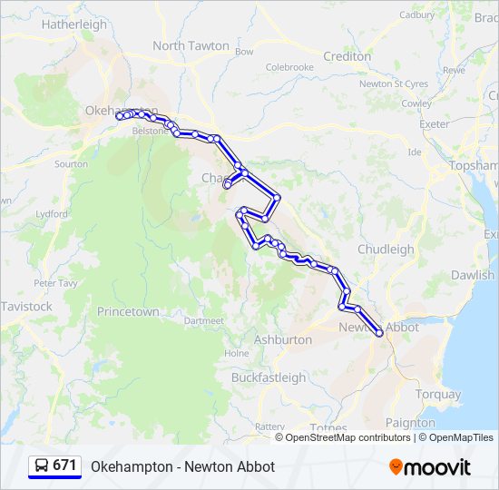 671 Route: Schedules, Stops & Maps - Newton Abbot (Updated)