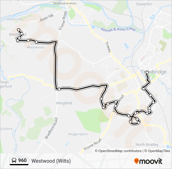 960 Route: Schedules, Stops & Maps - Westwood (Wilts) (Updated)