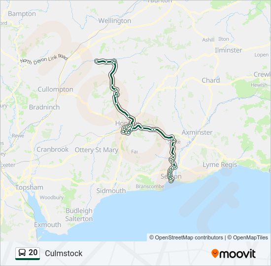 20 Route: Schedules, Stops & Maps - Culmstock (Updated)
