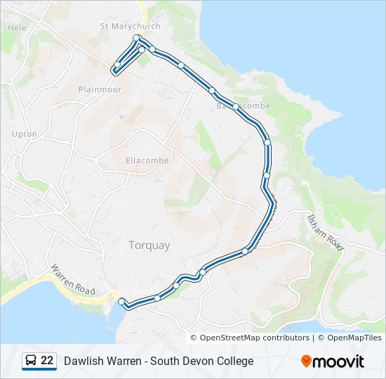 22 Route: Schedules, Stops & Maps - Torquay Harbour (Updated)