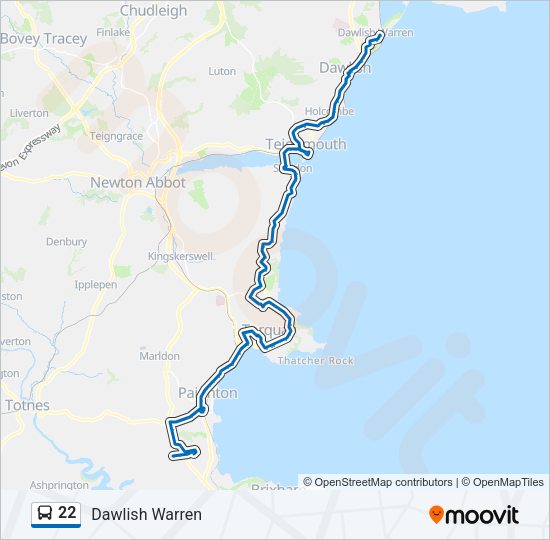 22 Route: Schedules, Stops & Maps - Dawlish Warren (Updated)