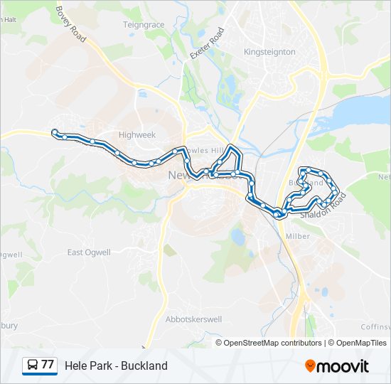 77 Route: Schedules, Stops & Maps - Newton Abbot (Updated)