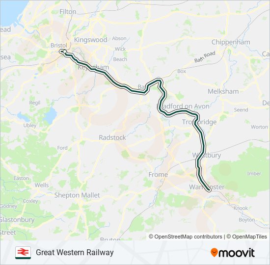 great western railway Route: Schedules, Stops & Maps - Bristol Temple ...