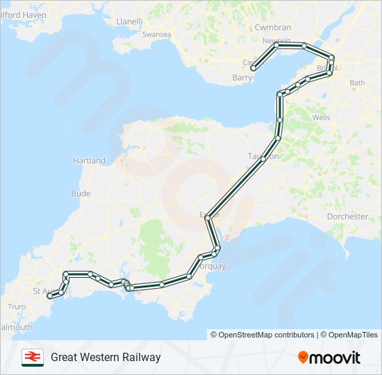 great western railway Route: Schedules, Stops & Maps - Cardiff Central ...