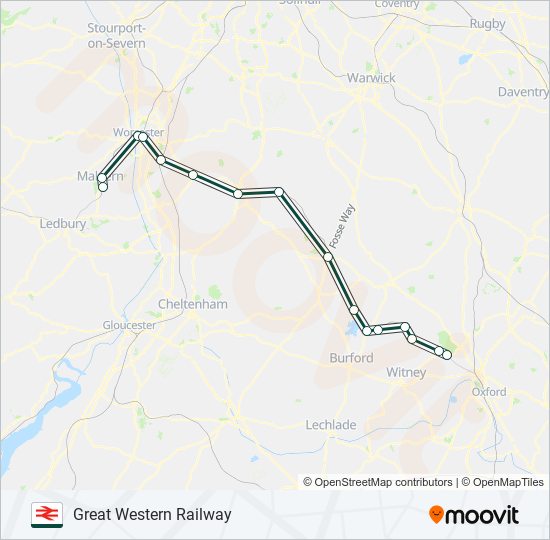 great western railway Route: Schedules, Stops & Maps - Hanborough (Updated)