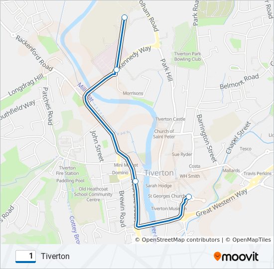 1 Route: Schedules, Stops & Maps - Tiverton (Updated)