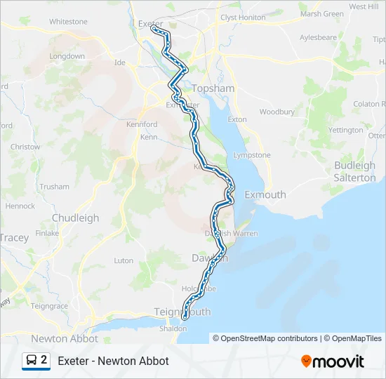 2 Route: Schedules, Stops & Maps - Teignmouth (Updated)