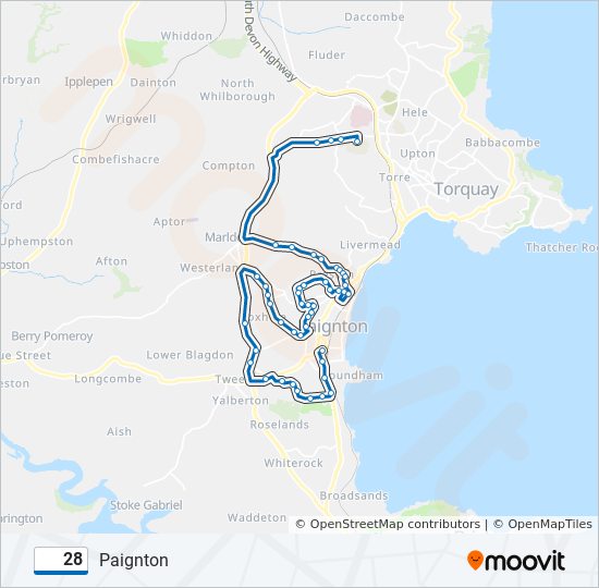28 Route: Schedules, Stops & Maps - Paignton (Updated)