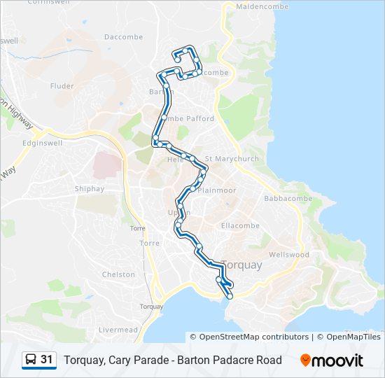 31 Route: Schedules, Stops & Maps - Torquay Harbour (Updated)