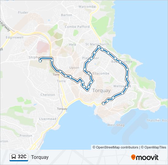 32C Route: Schedules, Stops & Maps - Torquay (Updated)